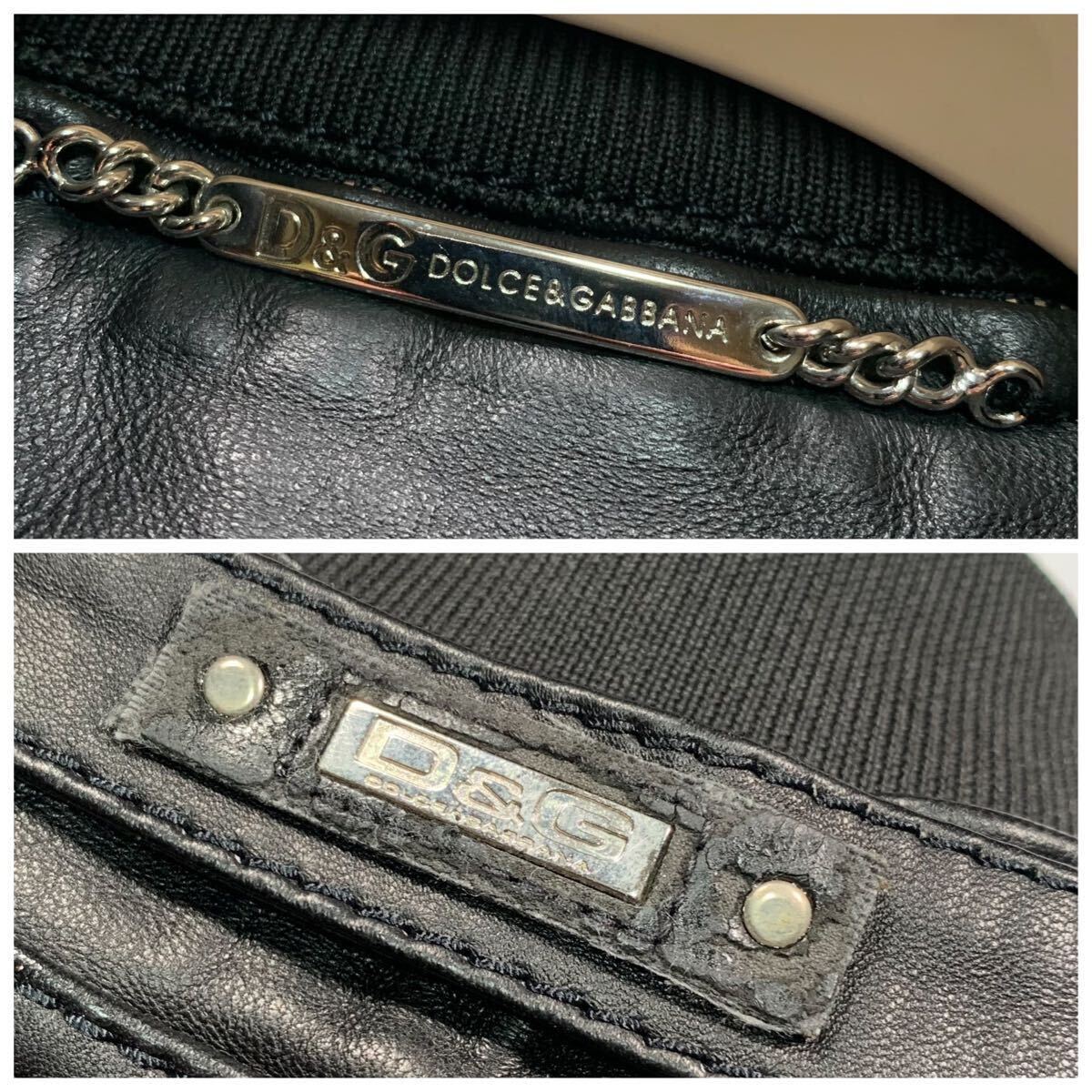 日本代購代標第一品牌【樂淘letao】－DOLCE&GABBANA ドルチェ＆ガッバーナ 【2WAYリブ脱着】 羊革 ラムレザー シープスキン ライダース ジャケット ブルゾン 46 ロゴプレート