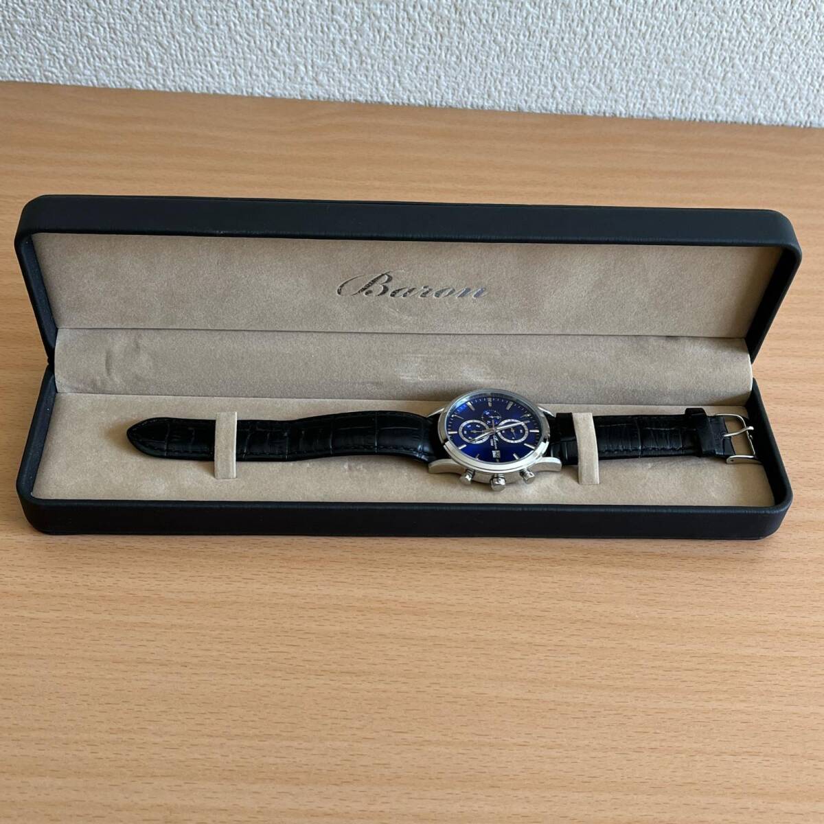 Yahoo!オークション - 790-0354 Baron メンズ腕時計 革ベルト クオーツ...