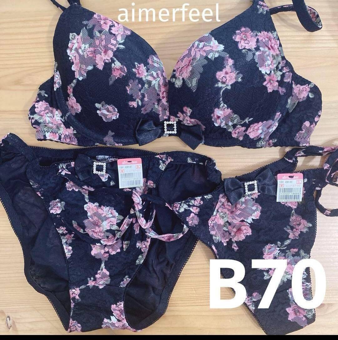 Yahoo!オークション - 廃盤 貴重【B70M】エメフィール 黒 花柄 レース ...