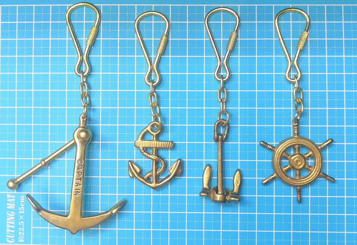 Yahoo!オークション - キーホルダー錨3種と舵輪1種合計4点送料全国...