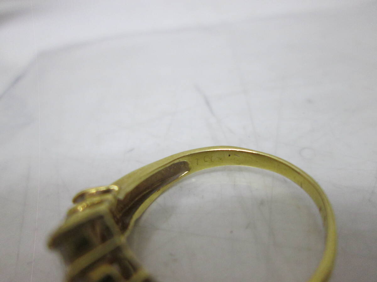 Yahoo!オークション - (69) K18 V字 天然ダイヤモンド 指輪 リング 10P...