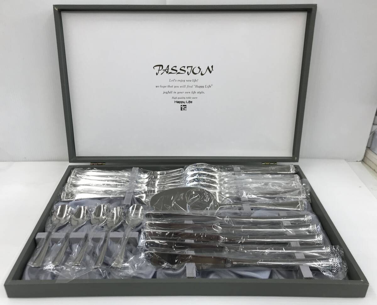 日本代購代標第一品牌【樂淘letao】－(未使用品)パッション/PASSION 26P/Happy Life ステンレス18-8 カトラリー/スプーン・フォーク・ナイフ・ティスプーン・ケーキサーバー
