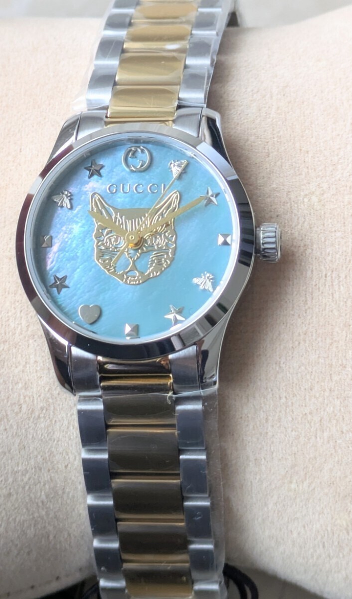 新品未使用 GUCCI Gタイムレス 27ミリ 腕時計 猫 金 YA1265011 新品未使用 GUCCI Gタイムレス 27ミリ 腕時計 猫 金 YA1265011