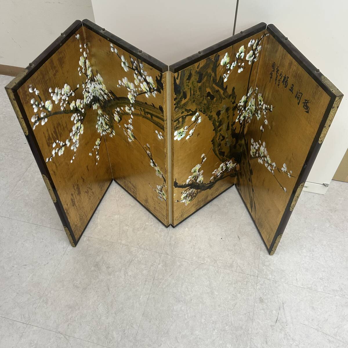 Yahoo!オークション - 9243 屏風 仕切り パーテーション 折りたたみ 伝...