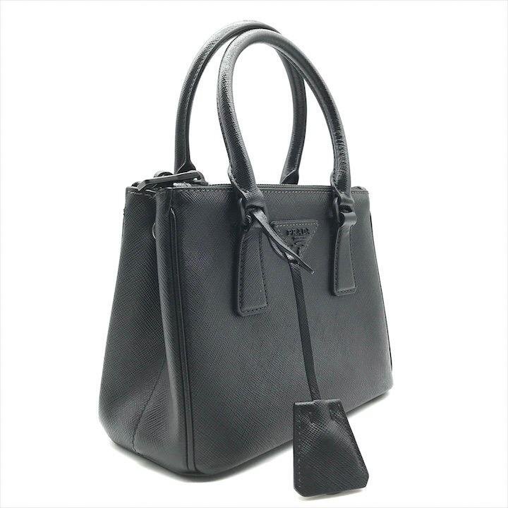 1円 美品 PRADA プラダ 三角ロゴ サフィアーノ レザー ガレリア 1円 美品 PRADA プラダ 三角ロゴ サフィアーノ レザー ガレリア