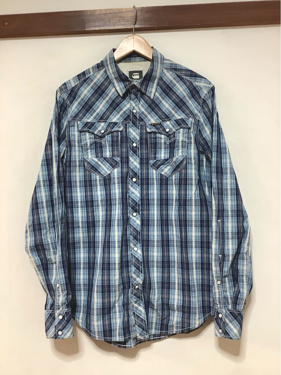 Yahoo!オークション - ゆ1568 G-STAR RAW ジースターロウ チェック 長...