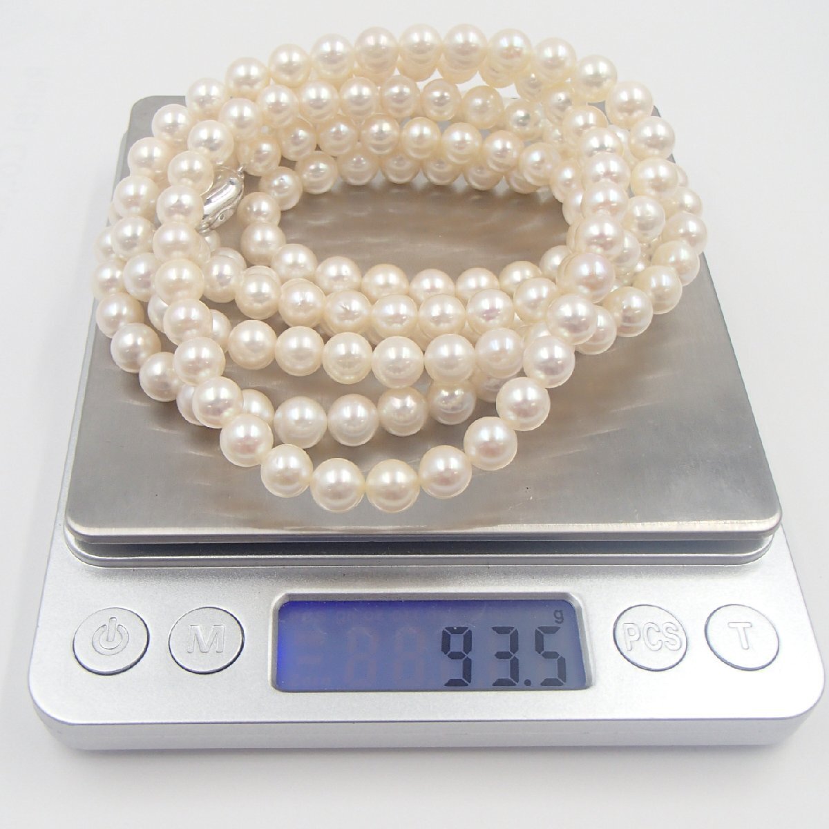 Yahoo!オークション - パール ネックレス /silver 約93.5g / 丸玉7.0...