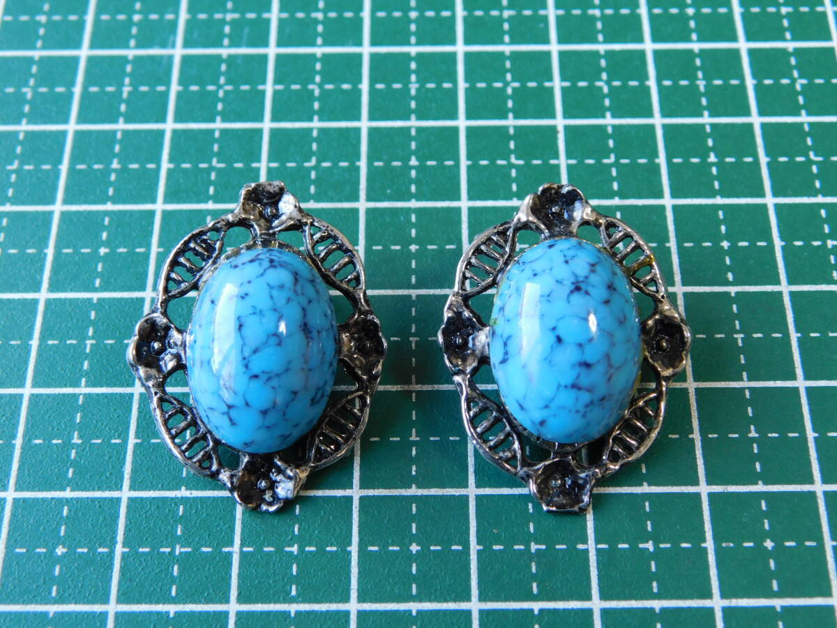Yahoo!オークション - ターコイズブルーのヴィンテージイヤリング Teas...