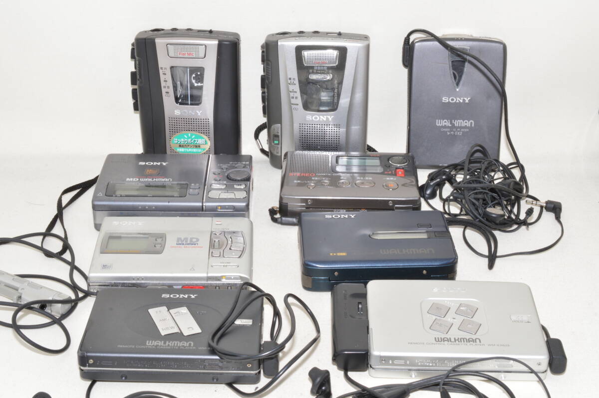 ジャンク品 SONY WM-EX633 WM-EX2 WM-EX642 FX70 MZ-R3 MZ-R50 TCM-50 TCM-36 TCS-90 ウォークマン ポータブルプレイヤー 9個 ...
