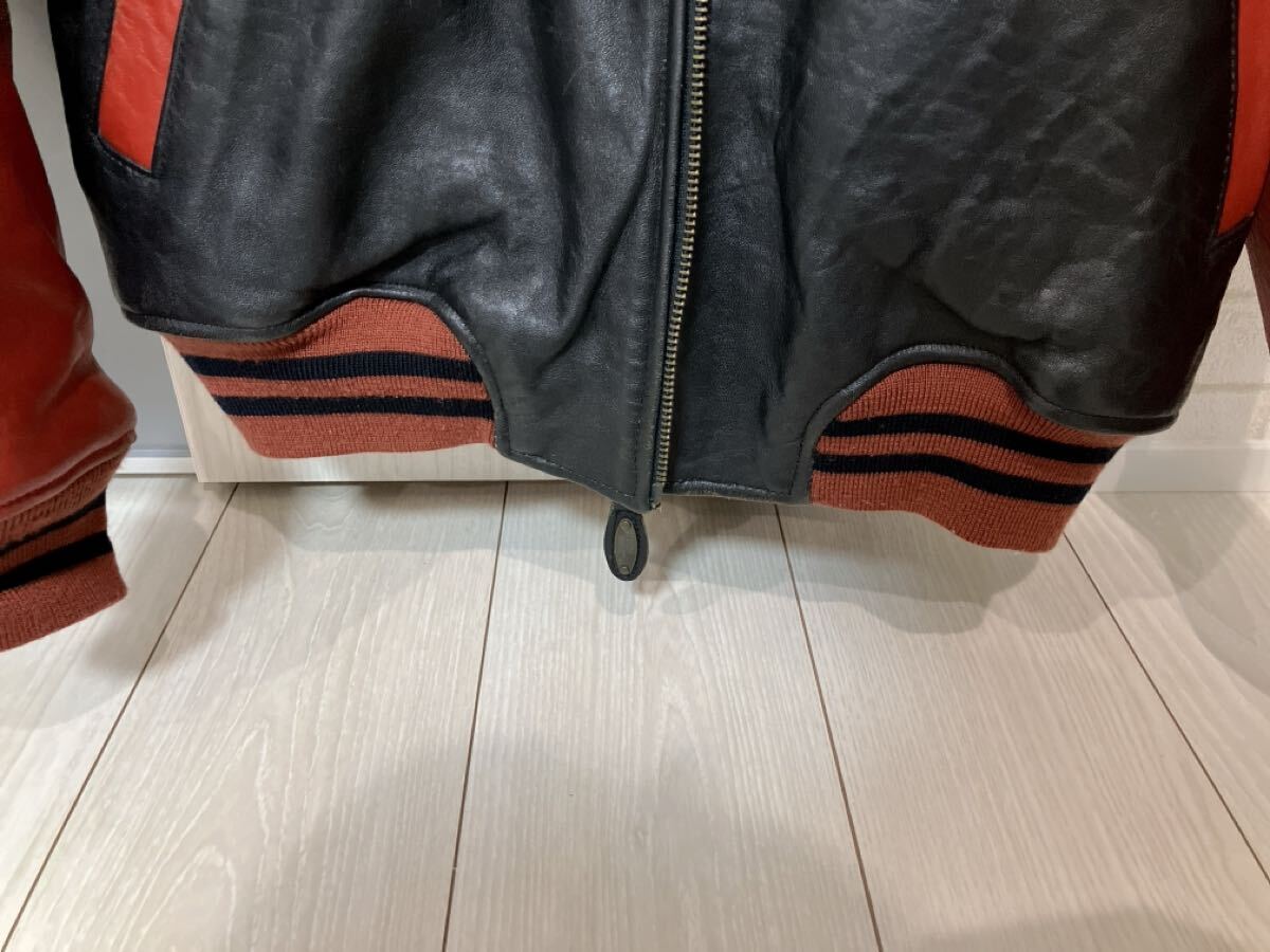 Harley-Davidson vintage スタジャン 羊革 赤黒レザー レザー Harley-Davidson vintage スタジャン 羊革 赤黒レザー レザー