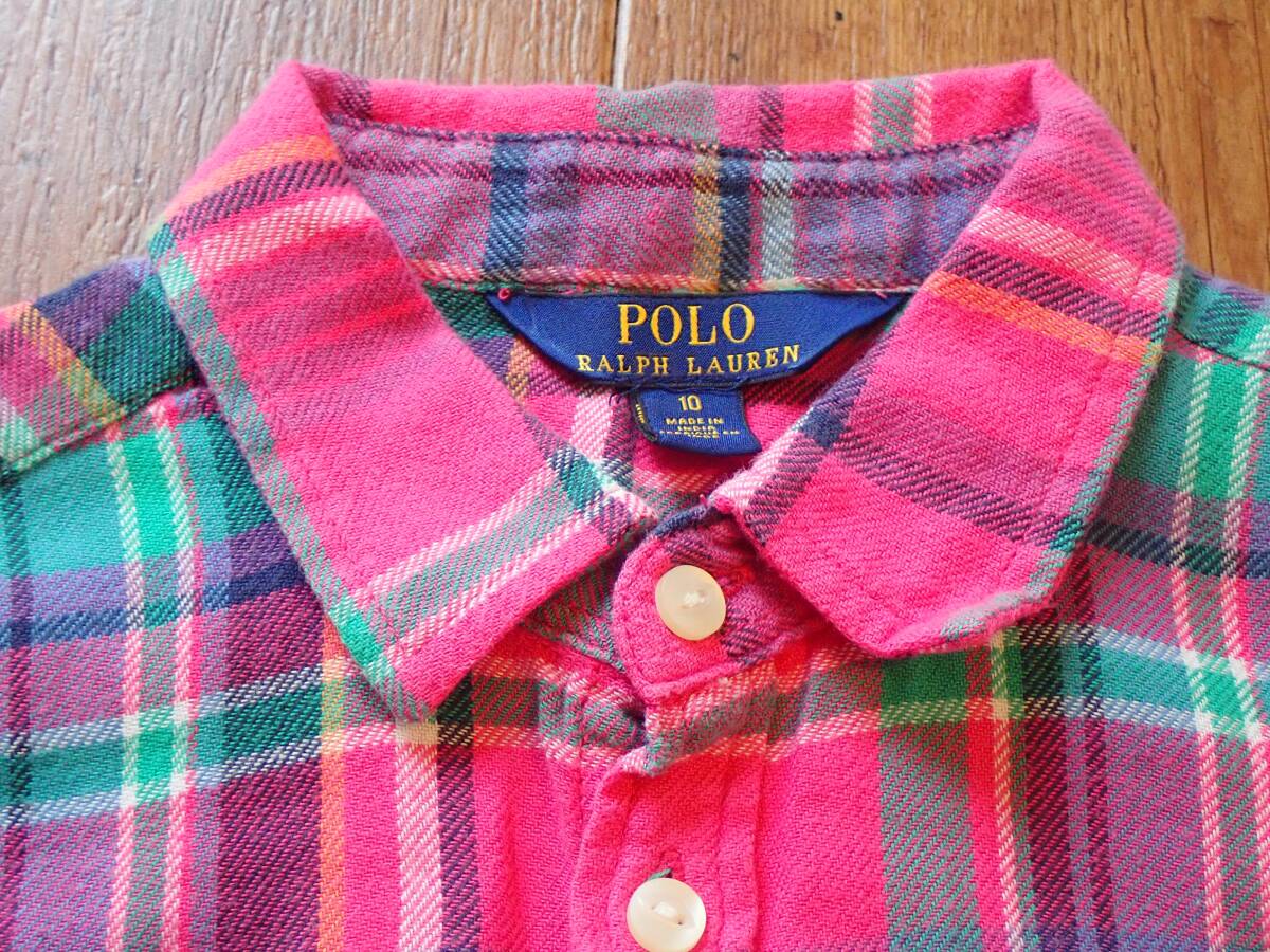 POLO RALPH LAUREN ラルフローレン 140 サイズ10 シャツワンピース 美品(中古)のオークション落札情報