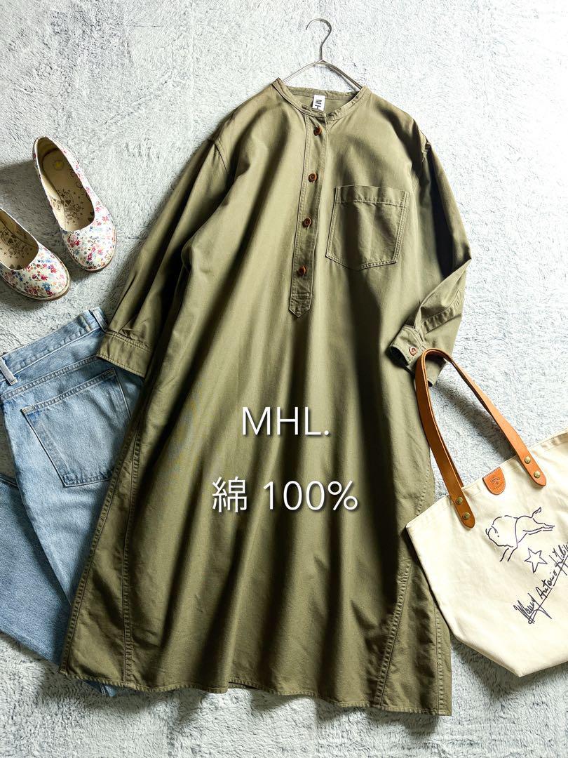 Yahoo!オークション - 【MHL. 】綿100% バンドカラー 2wayスキッパーシ...