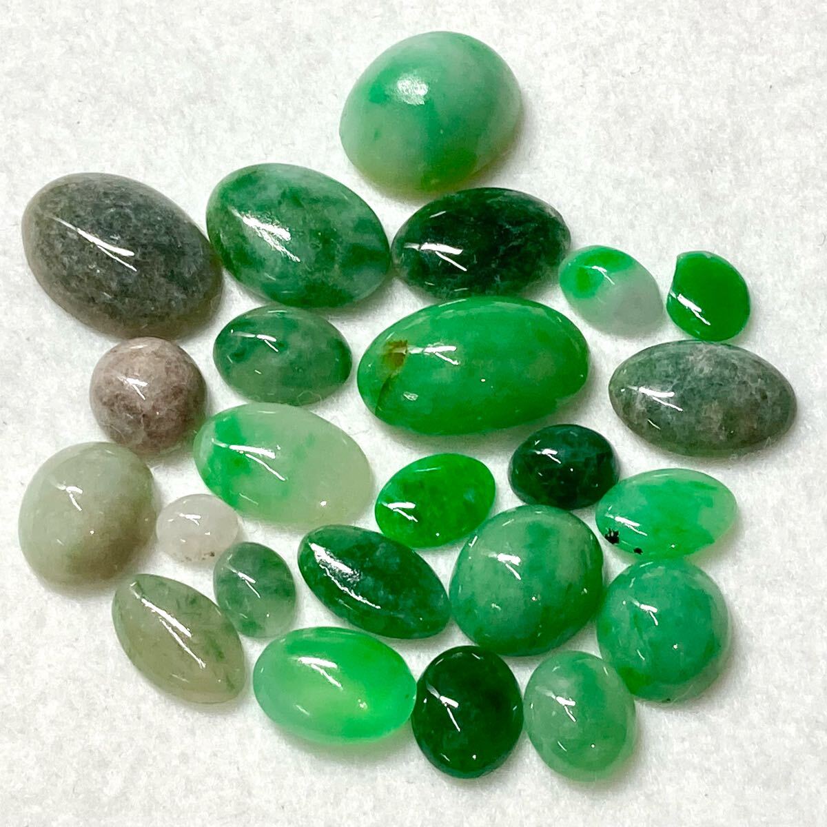 1円〜!!〔天然本翡翠おまとめ100.5ct〕a 約20.1g ルース 裸石 1円〜!!〔天然本翡翠おまとめ100.5ct〕a 約20.1g ルース 裸石