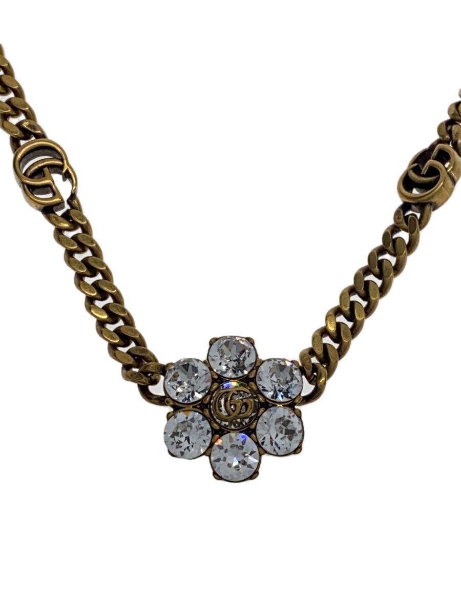 Yahoo!オークション - GUCCI ネックレス/-/ラインストーン/GLD/トップ...