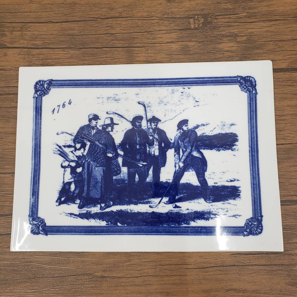 Yahoo!オークション - #7363 陶器画プレート ゴルフをする紳士 1764年 ...