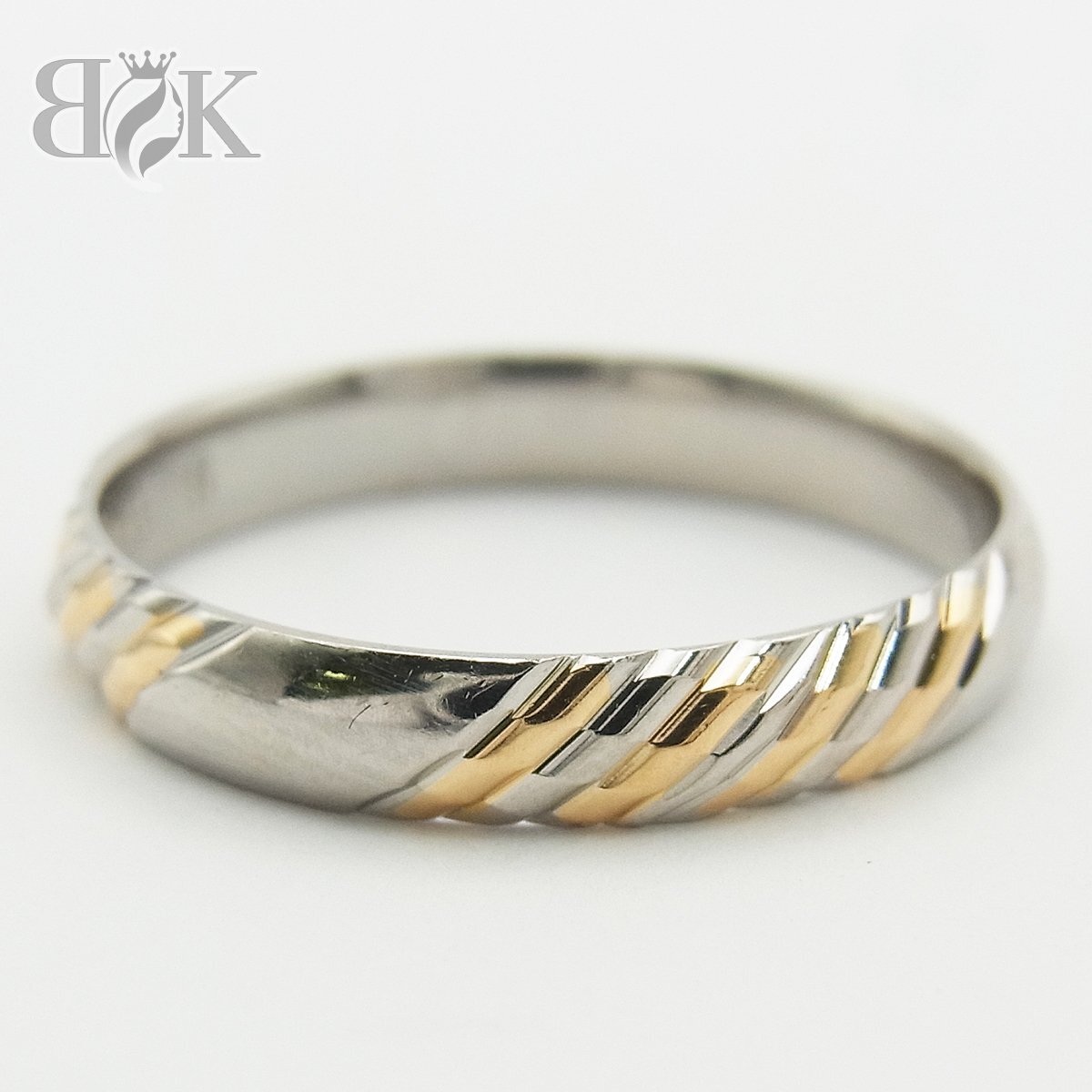 Yahoo!オークション - PT850/K18 コンビリング 約3.6g 16号 縦幅 約3.3...