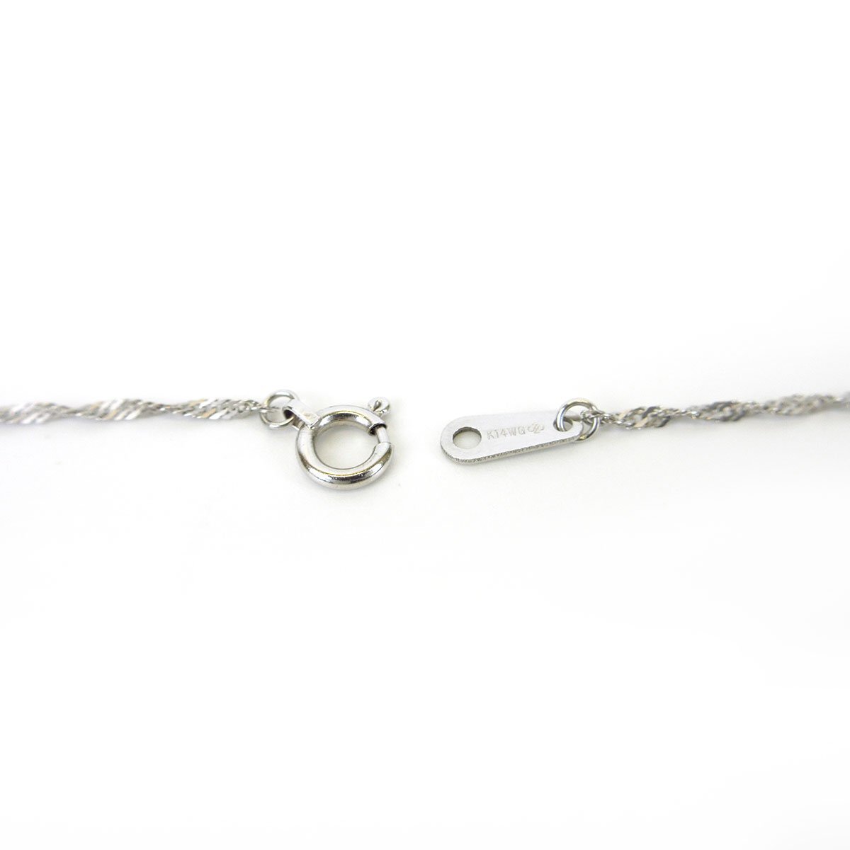 Yahoo!オークション - 美品 K14WG ダイヤトップ ネックレス ツイスト ...