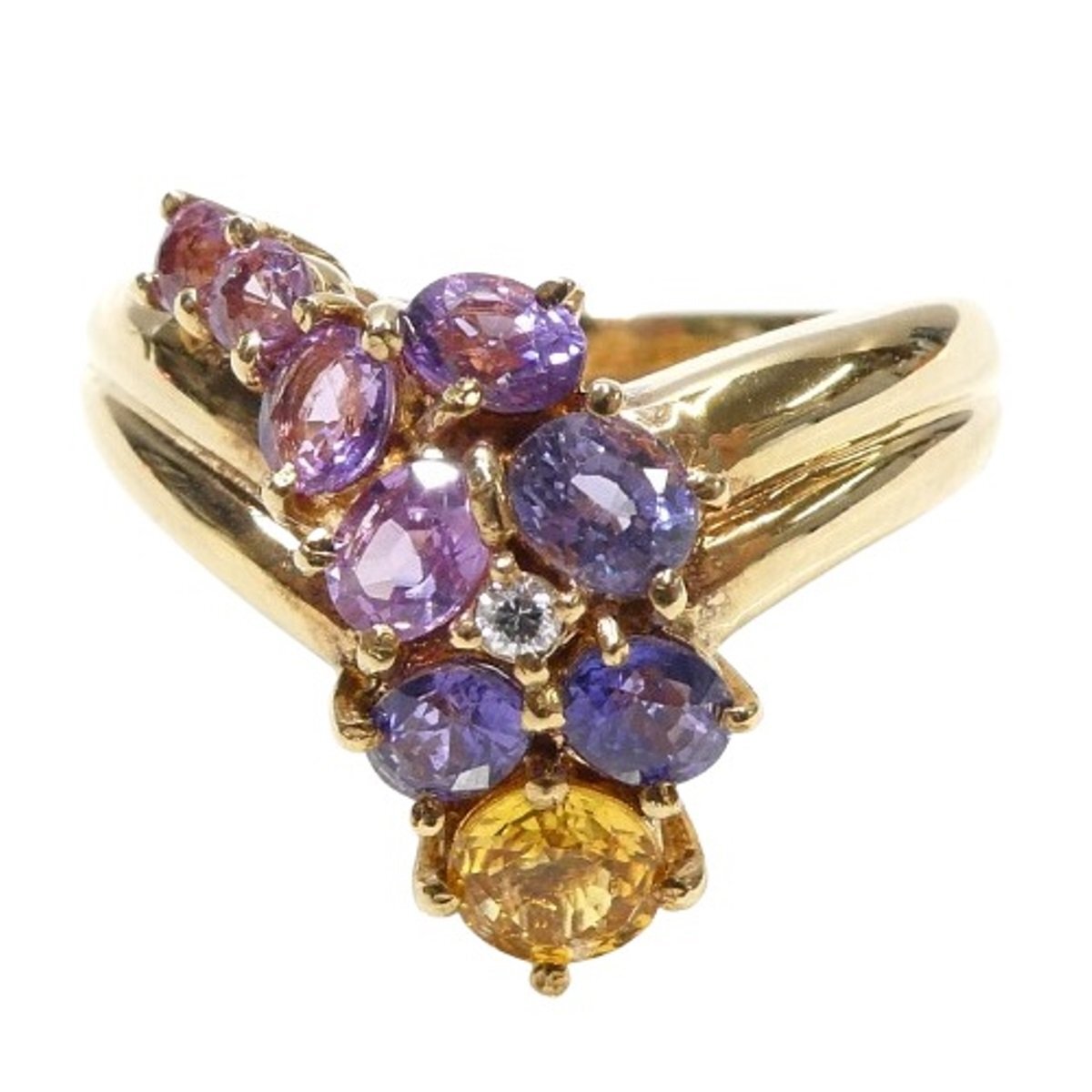 Yahoo!オークション - 【K18】サファイア 0.84ct & ダイヤモンド リン...