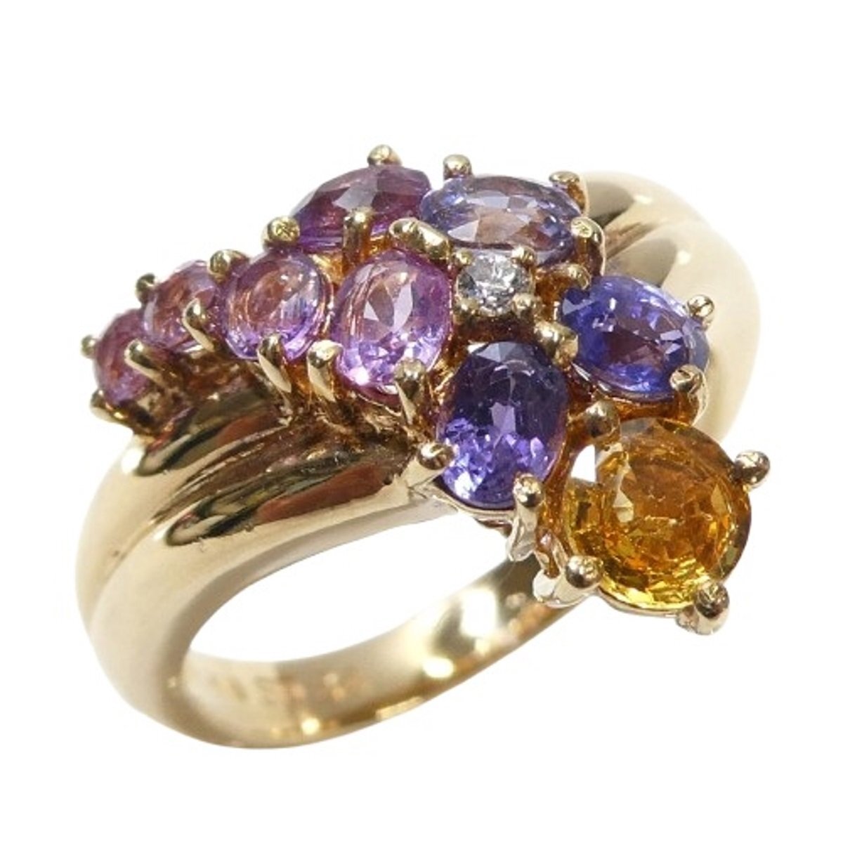 Yahoo!オークション - 【K18】サファイア 0.84ct & ダイヤモンド リン...