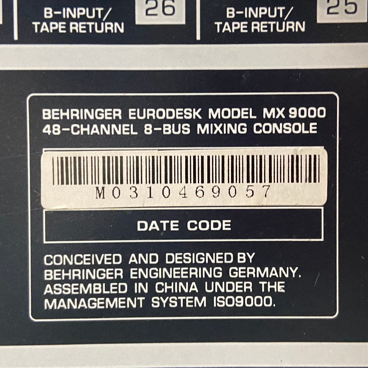 Yahoo!オークション - 【 C 】直6460 BEHRINGER EURODESK MX9000 アナ...