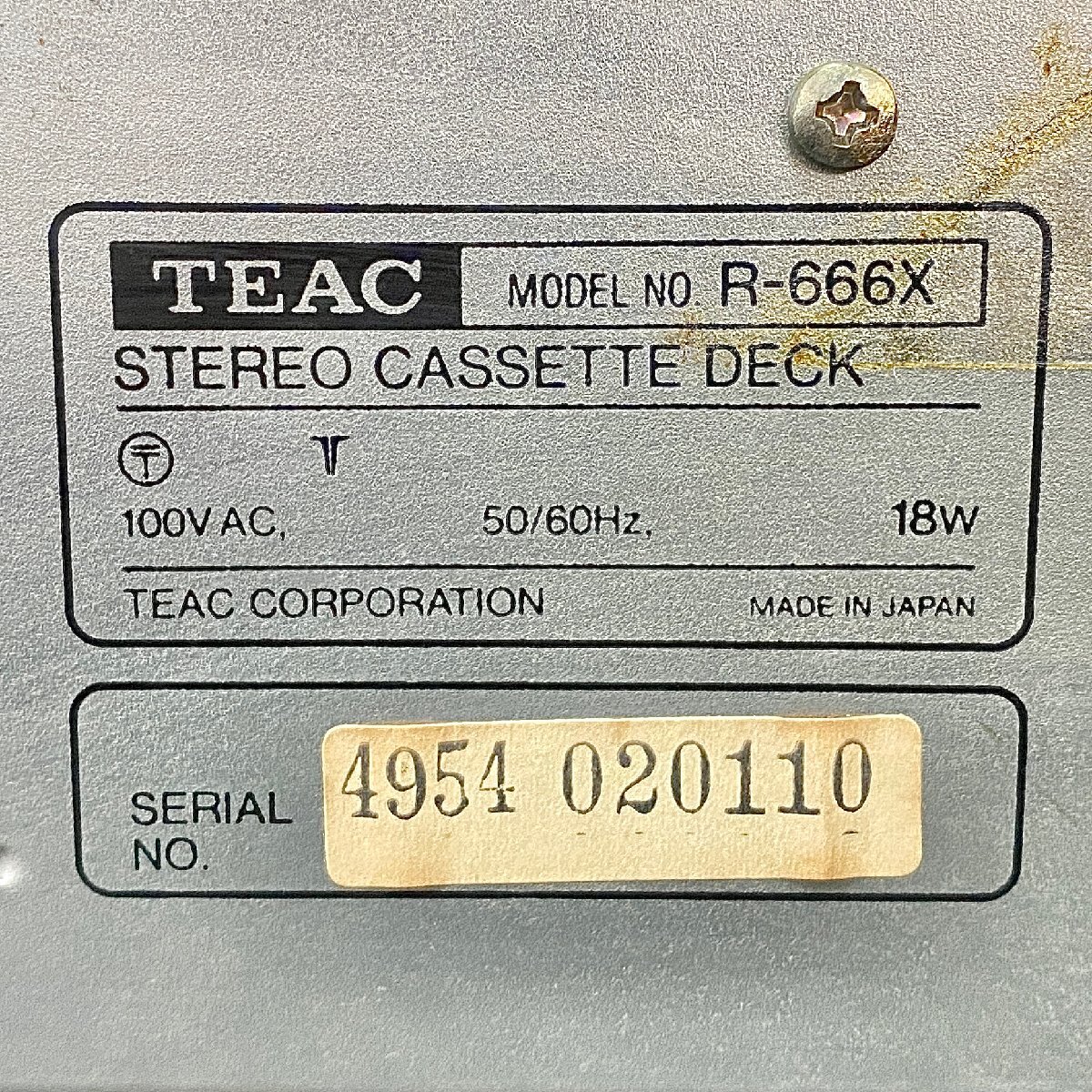 Yahoo!オークション - 【 J 】6884 TEAC R-666X カセットデッキ ティア...
