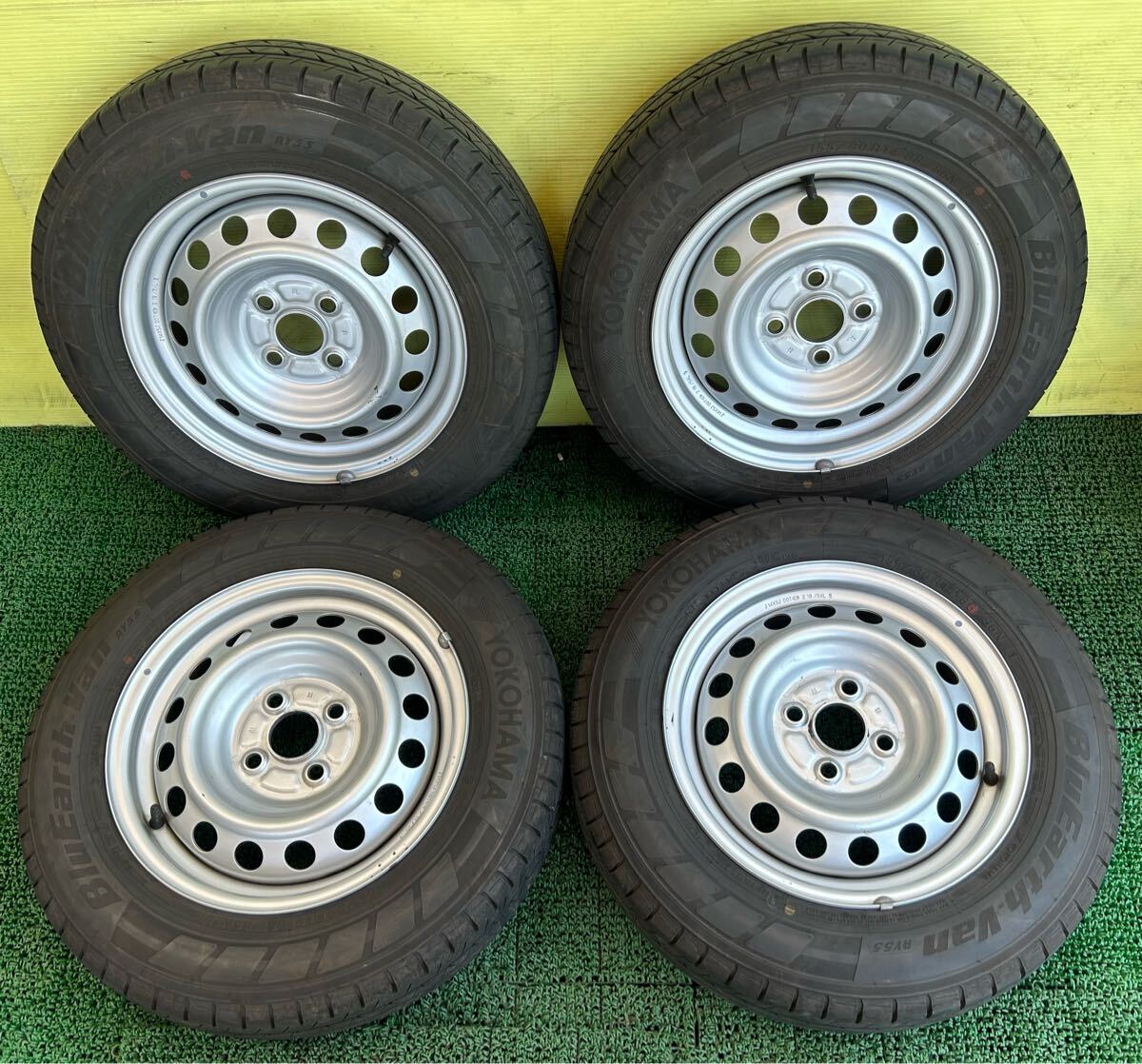 155/80R14 88/86N LT 2023年ノーマル ヨコハマ BluEarth 4本セット 刻印AL 4穴 PCD100 ET+39 14×5J ハブ54mmプロボックス夏用タイヤ ...