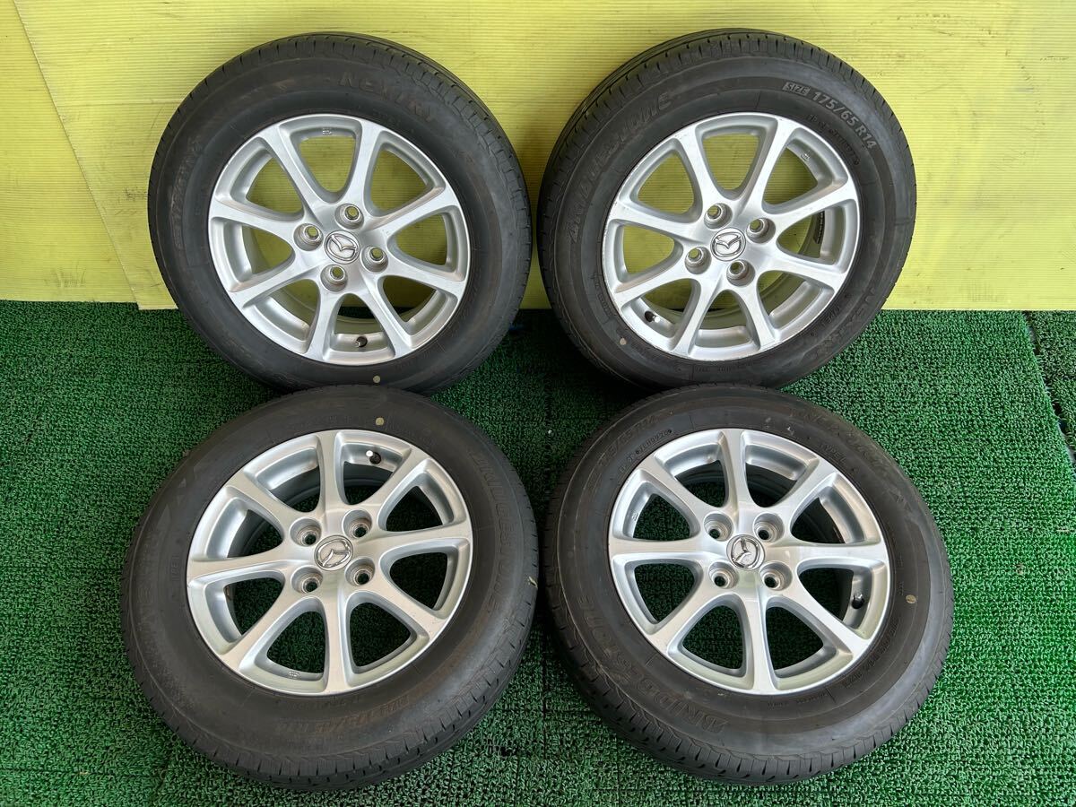 175/65R14 ノーマル ブリヂストンNEXTRY タイヤアルミセット マツダ純正 4穴 PCD100 ET+40 14×5.5J ハブ54mmデミオ(ラジアルタイヤ)｜売買された ...