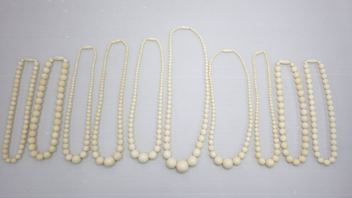 Yahoo!オークション - 象牙風 アクセサリー ネックレス 東洋彫刻 10点...