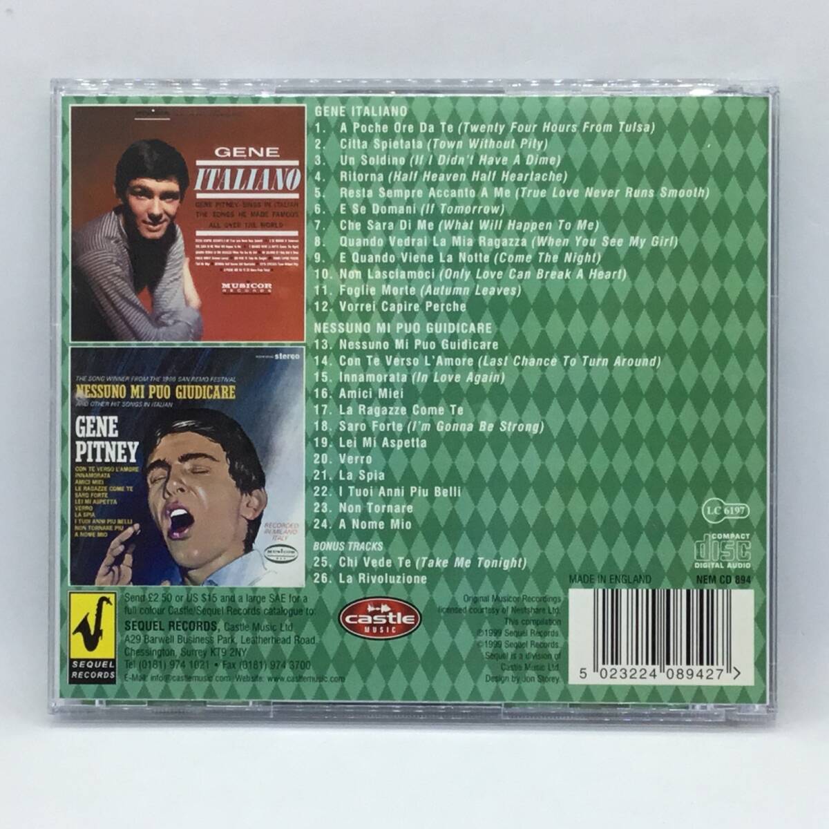 Yahoo!オークション - Gene Pitney / Gene Italiano & Nessuno Mi Puo...