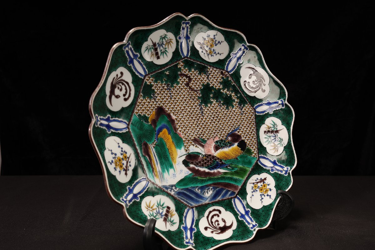 Yahoo!オークション - 【珍品堂】1円から A025 九谷焼 古九谷鴛鴦図 飾...