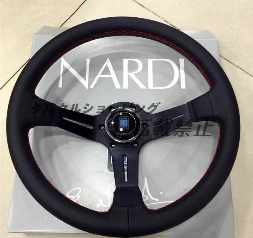 Yahoo!オークション - 14インチ NARD レザー レーシングステアリングホ...