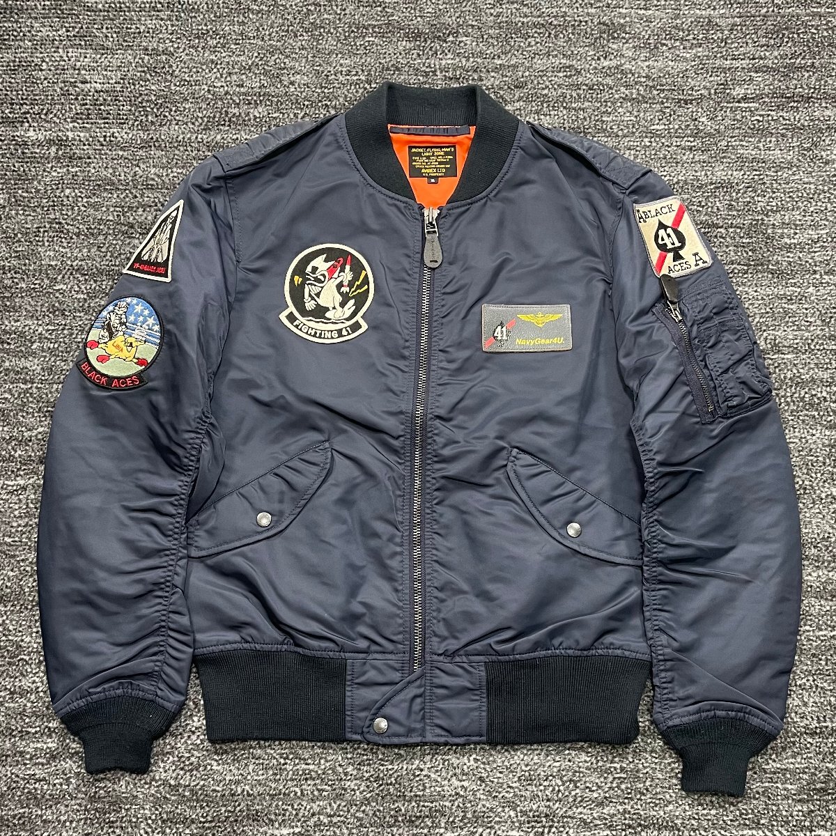Yahoo!オークション - AVIREX L-2A フライトジャケット ブラックエース...