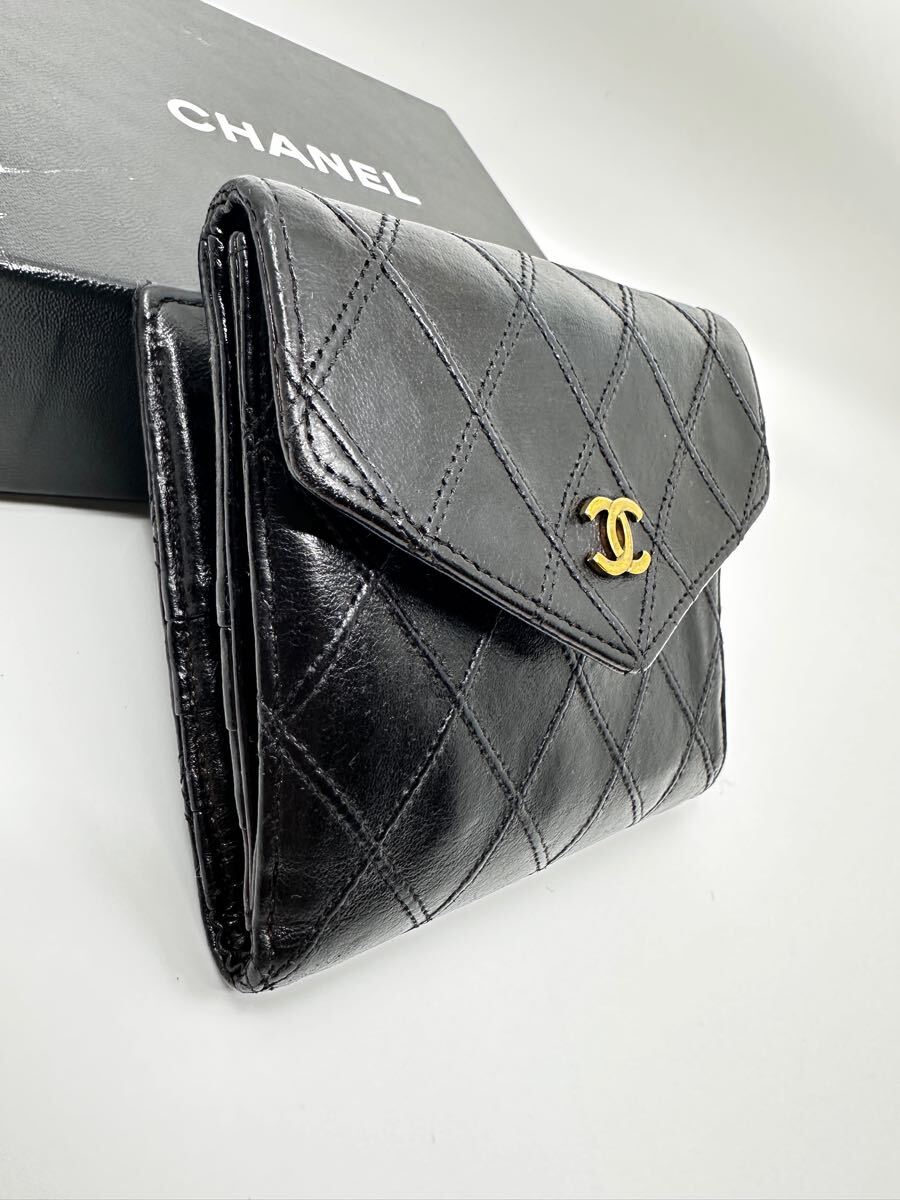 CHANEL シャネル ビコローレ マトラッセ 三つ折り財布 CHANEL シャネル ビコローレ マトラッセ 三つ折り財布