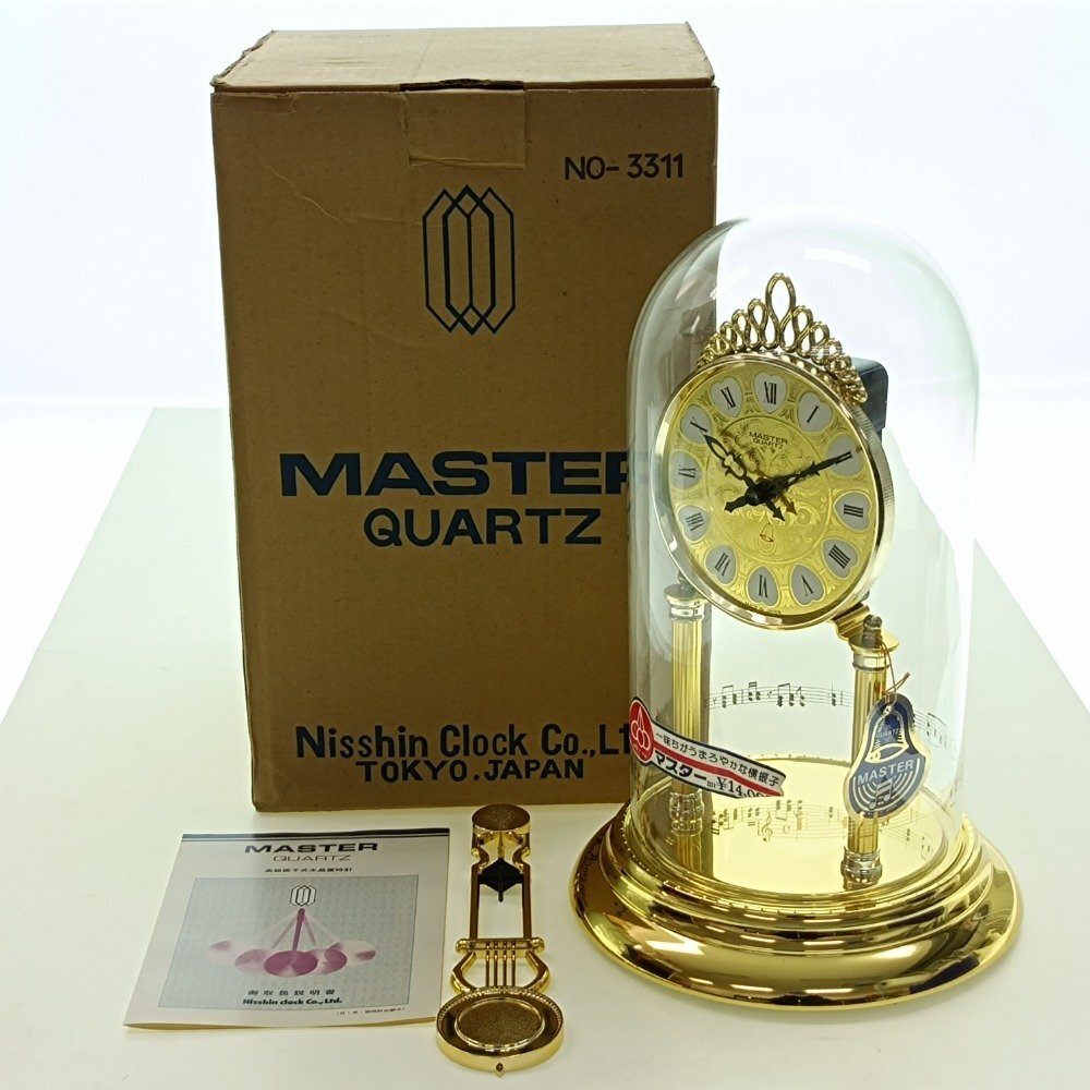希少 Nisshin Clock 日新 振り子 置時計 MASTER QUARTS No3311 希少 Nisshin Clock 日新 振り子 置時計 MASTER QUARTS No3311