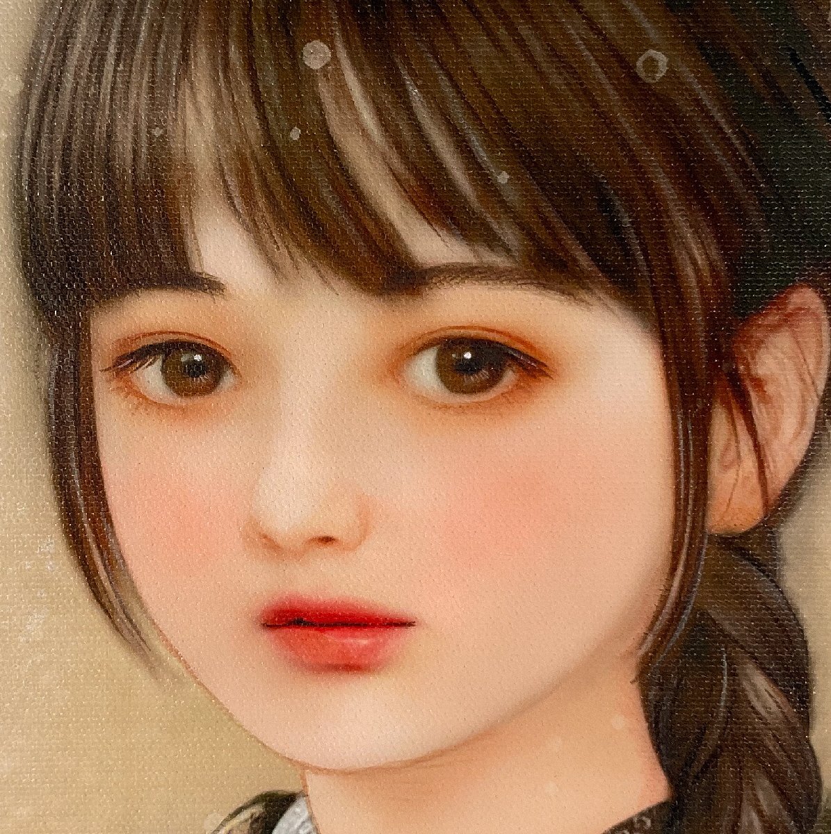 代理出品】横田美晴(1961ー)○唯一無二の現代美人画8号『春浅し 代理出品】横田美晴(1961ー)○唯一無二の現代美人画8号『春浅し