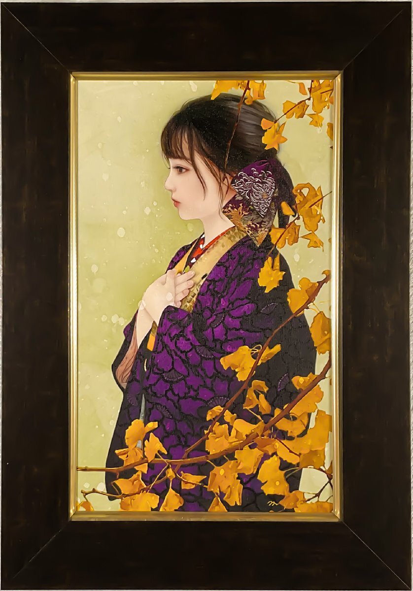 代理出品】横田美晴(1961ー) 唯一無二の現代美人画8号『待ち人 代理出品】横田美晴(1961ー) 唯一無二の現代美人画8号『待ち人