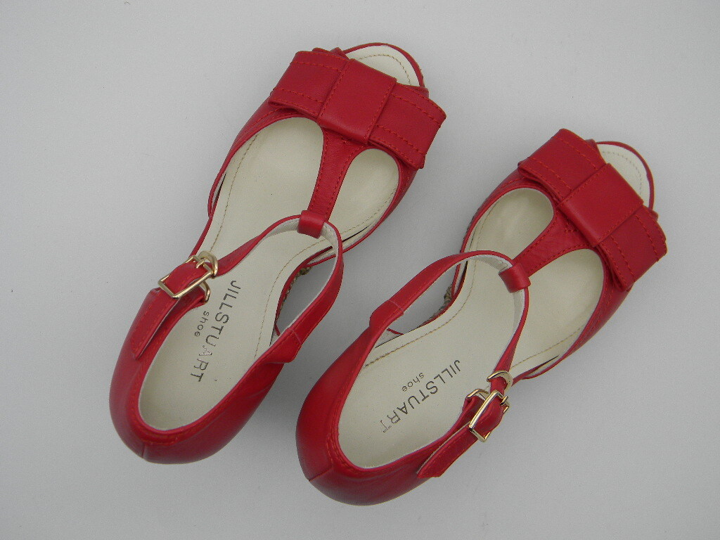JILL STUART 】 革サンダル(23cm) 赤 厚底 ジル JILL STUART 】 革サンダル(23cm) 赤 厚底 ジル