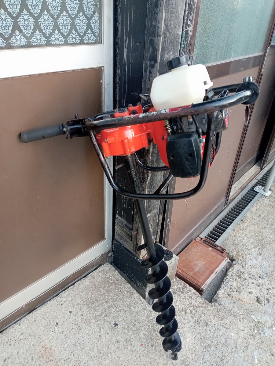 Yahoo!オークション - ゼノアG4kエンジンオーガ穴掘り機 ドリル 是非...