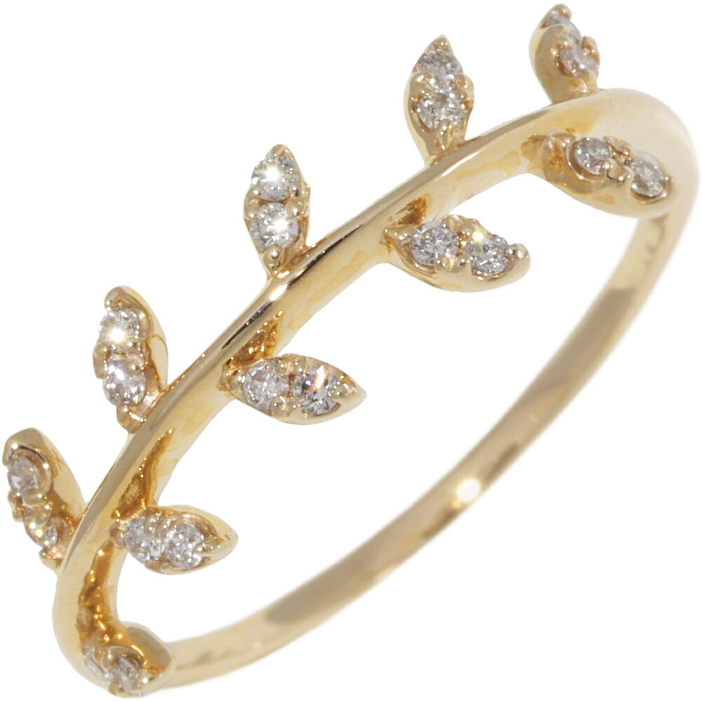 Yahoo!オークション - 指輪 K10YG ダイヤ0.10ct リーフ