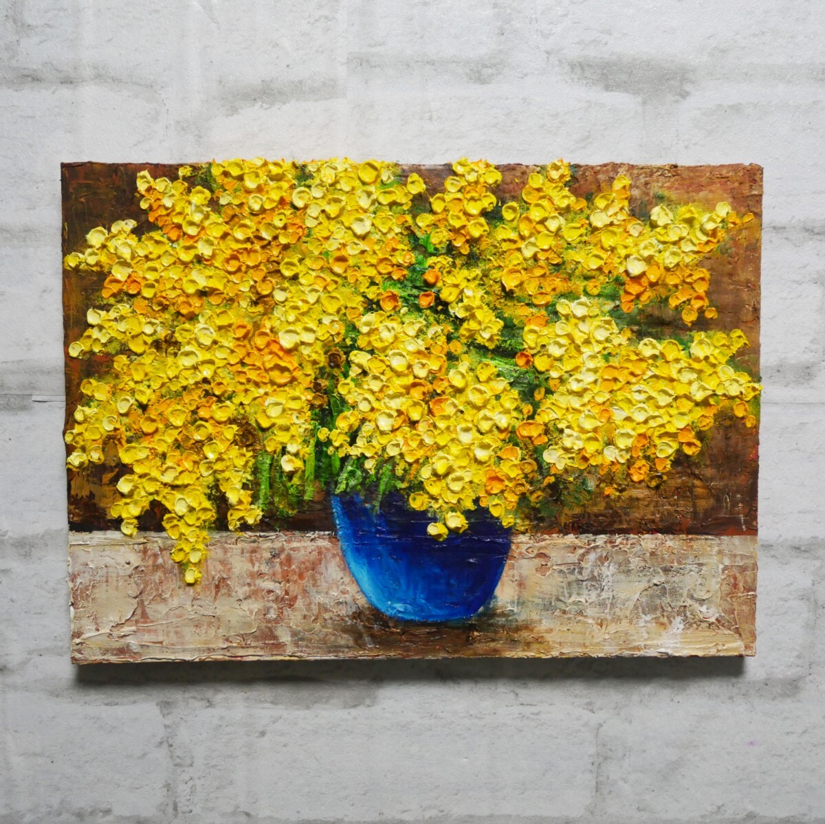 油絵 油彩 油彩画 絵 絵画【ミモザ】(自然、風景画)|売買された 油絵 油彩 油彩画 絵 絵画【ミモザ】(自然、風景画)|売買された