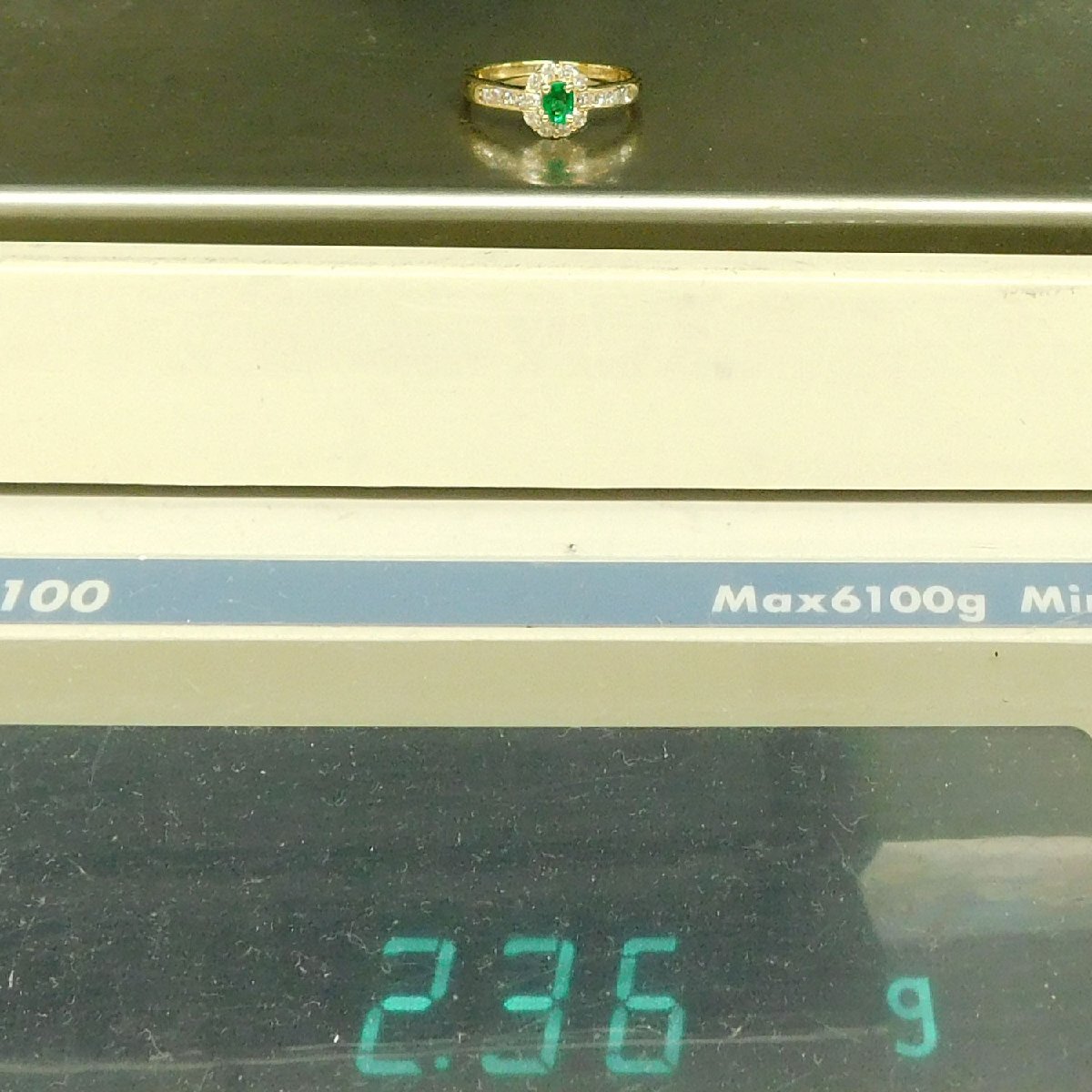 Yahoo!オークション - エメラルド0.21ct ダイヤモンド0.37ct K18YG 5...