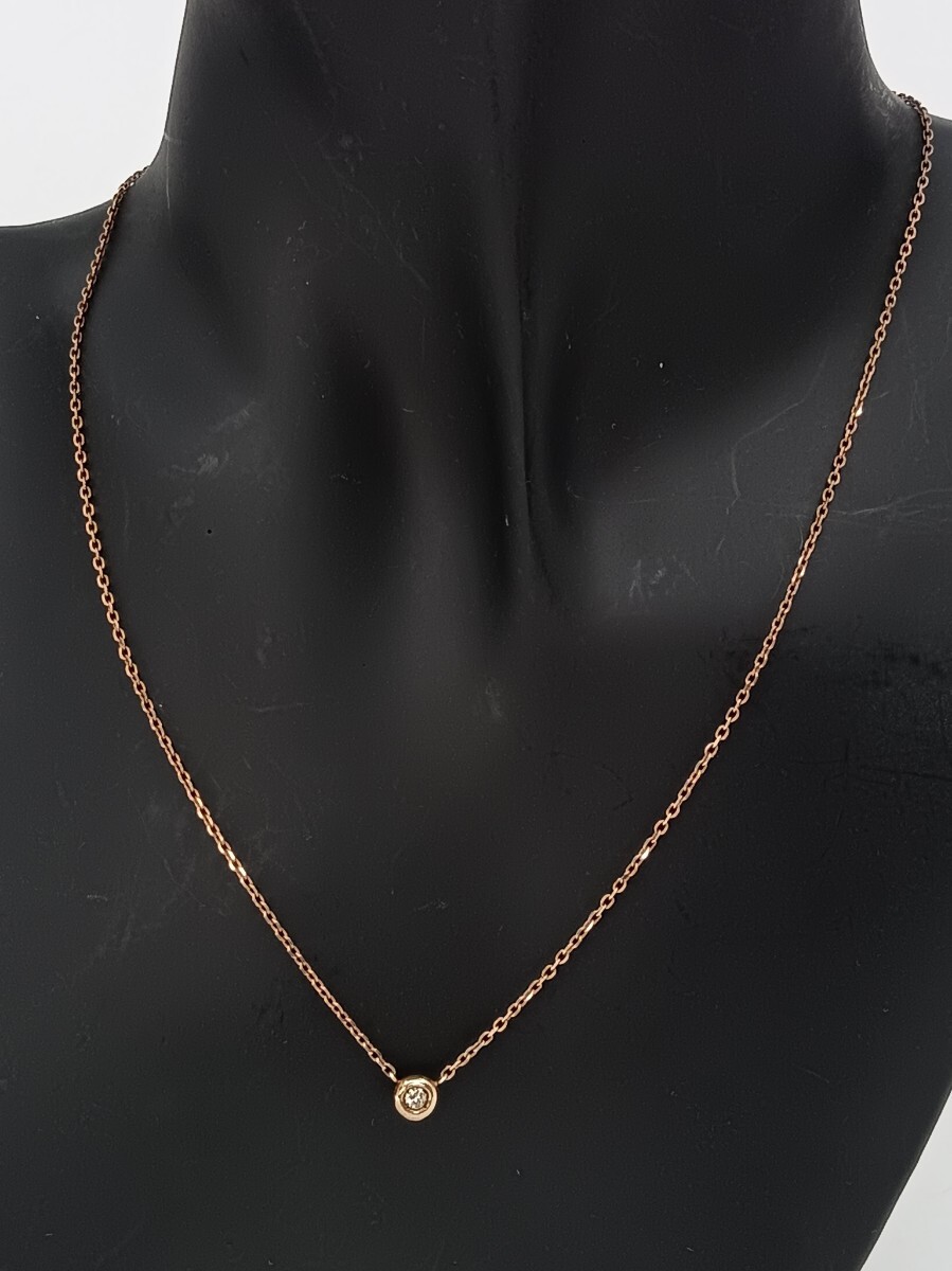 Yahoo!オークション - アガット agate K10 一粒ダイヤネックレス