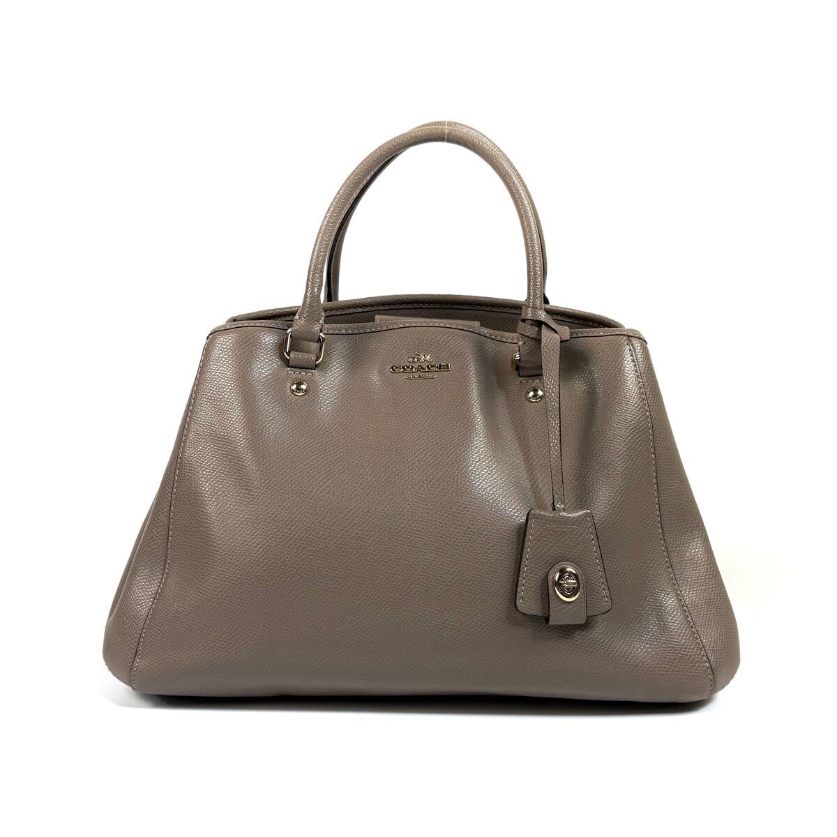 美品】COACH コーチ レザー シボ革 大容量 ハンドバッグ 美品】COACH コーチ レザー シボ革 大容量 ハンドバッグ