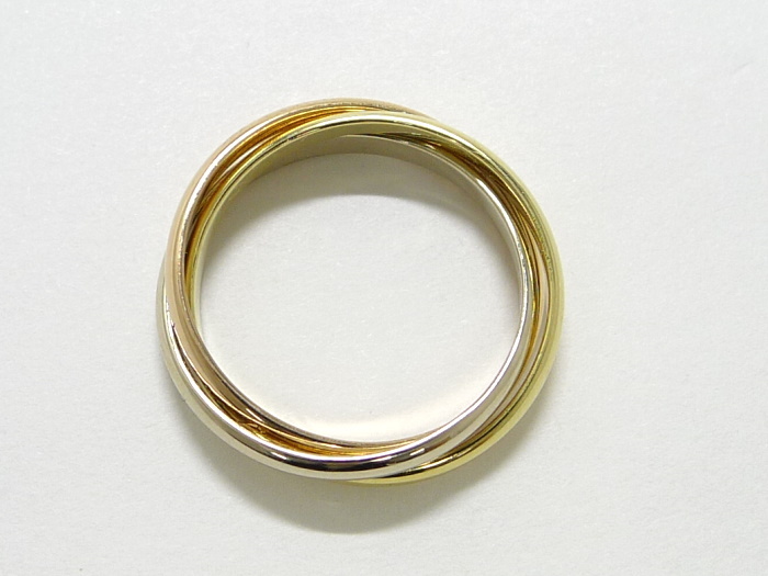 Yahoo!オークション - Cartier トリニティ リング 750YG WG PG K18YG W...