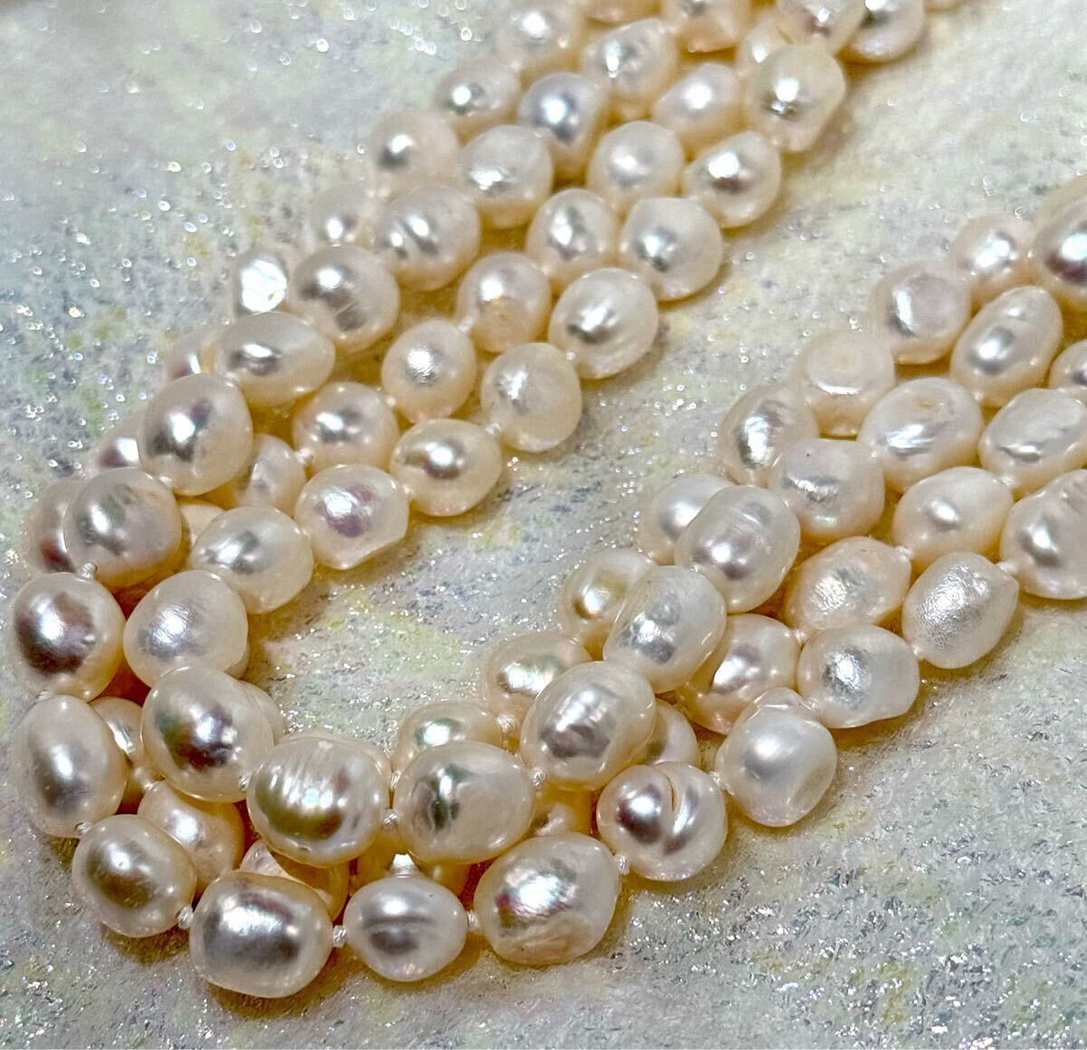 Yahoo!オークション - 147g自社製天然芥子パールネックレス150cm neckl...