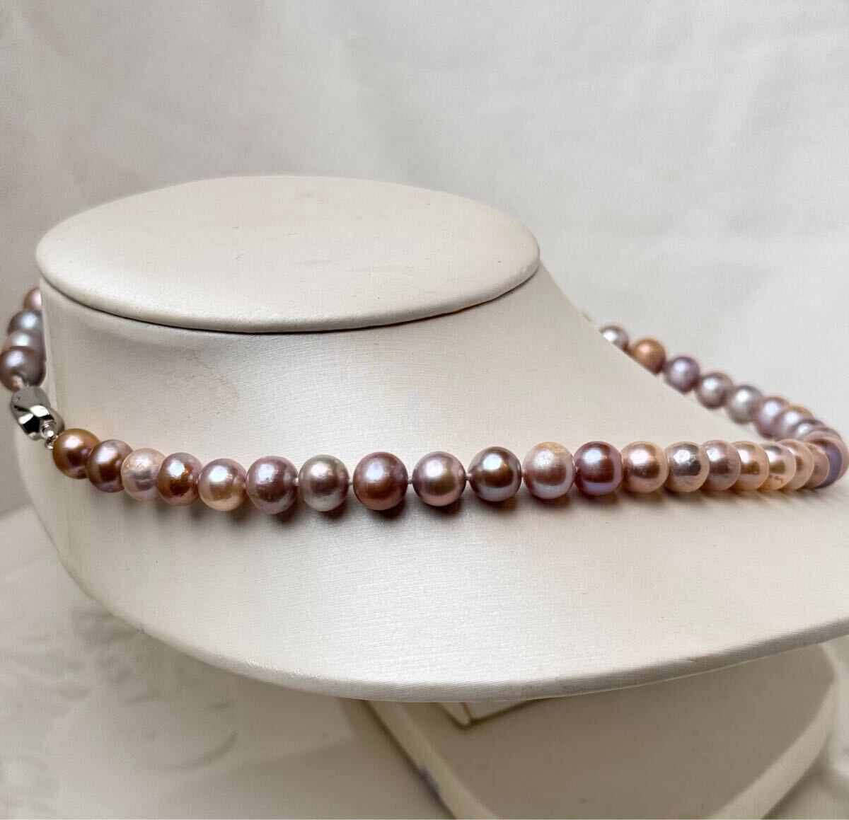 Yahoo!オークション - 自社製天然無調色本真珠ネックレス8mm 42cm 鮮や...