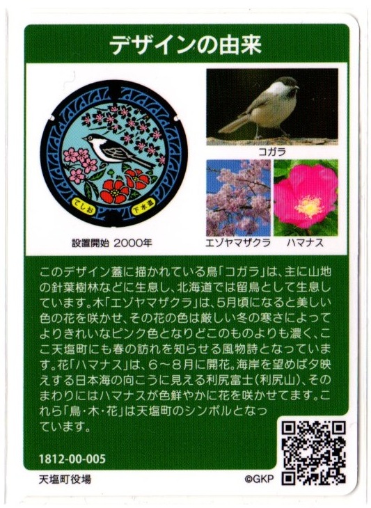 Yahoo!オークション - マンホールカード 北海道 天塩 N14