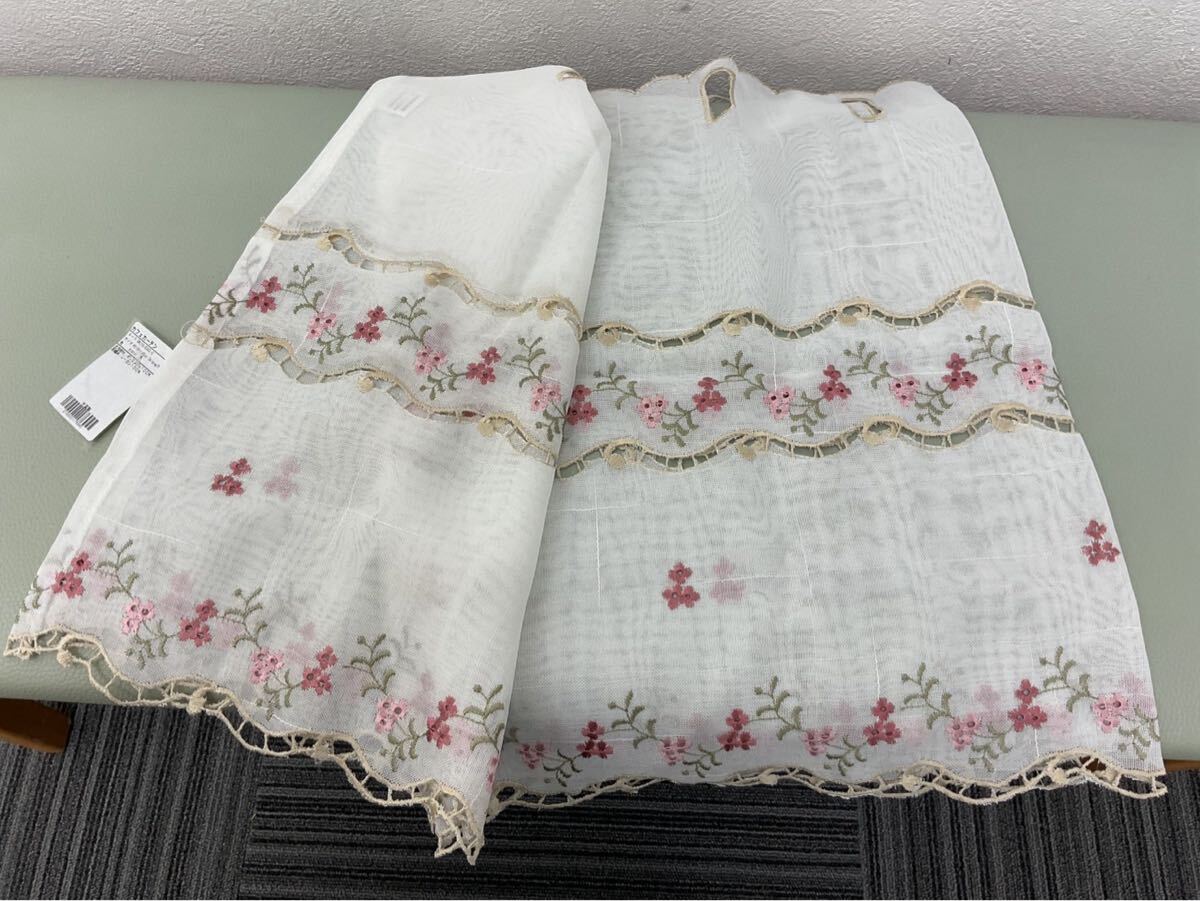 Yahoo!オークション - 【M-2372】カフェカーテン レース レースカーテ...