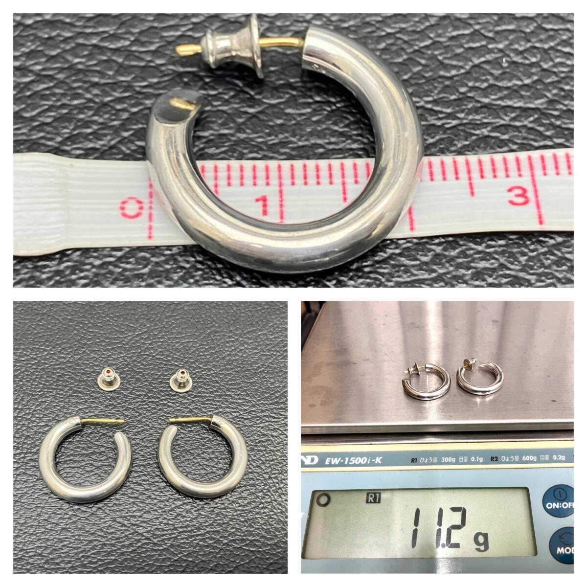 Yahoo!オークション - リング デザイン ピアス K18 SV 925 11.2g 金 イ...