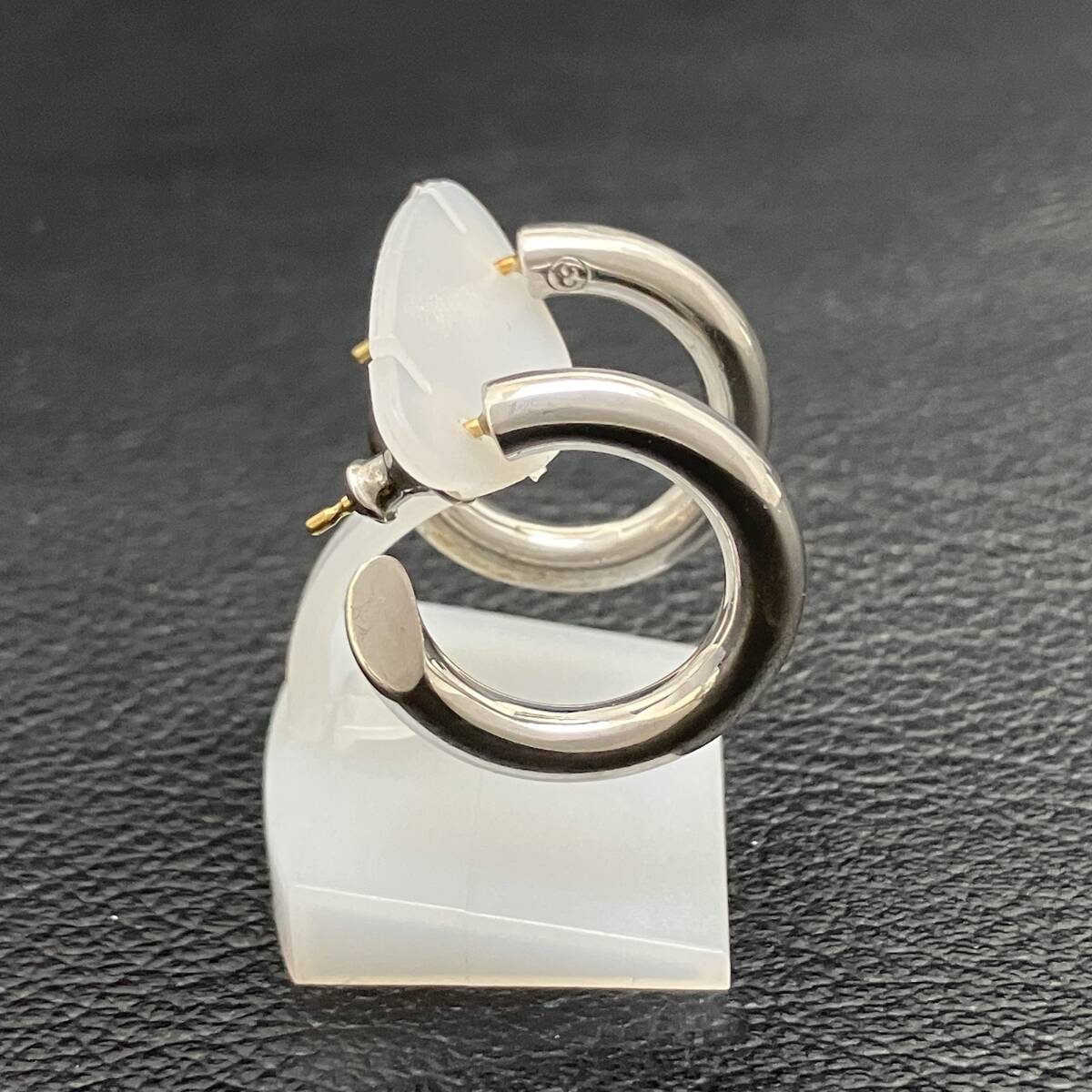 Yahoo!オークション - リング デザイン ピアス K18 SV 925 11.2g 金 イ...